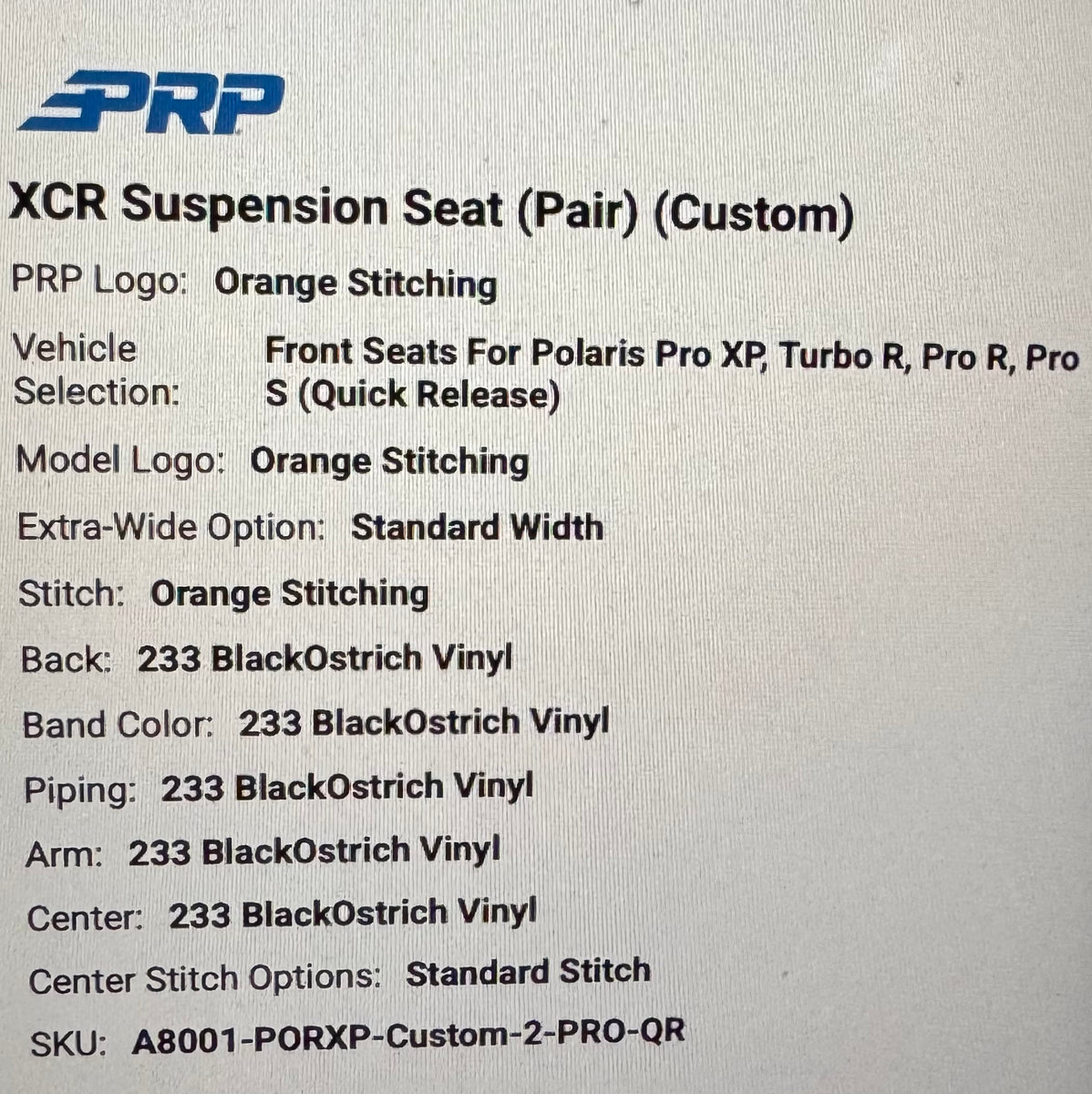 Custom PRP XCR Seats for DS – RockPeak UTV