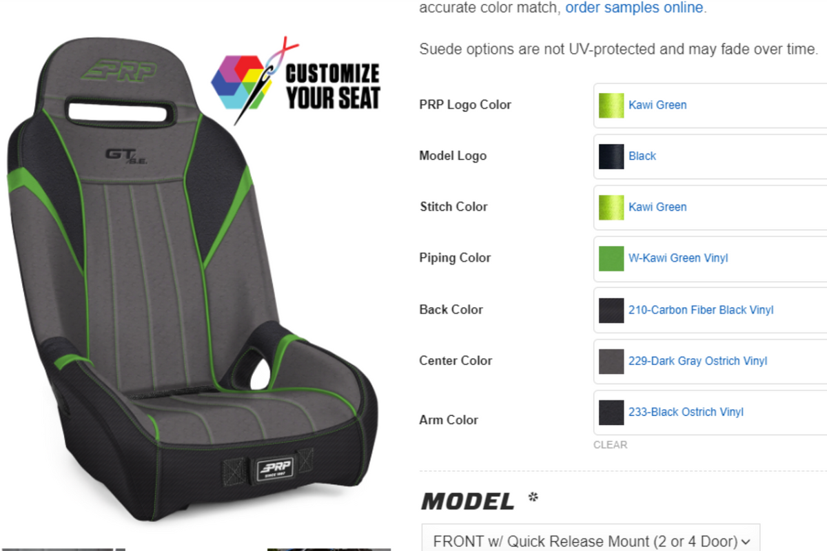 PRP GT/SE Hard Mount Rear Seat Pair for RZR Pro SP-Mitchell – RockPeak UTV